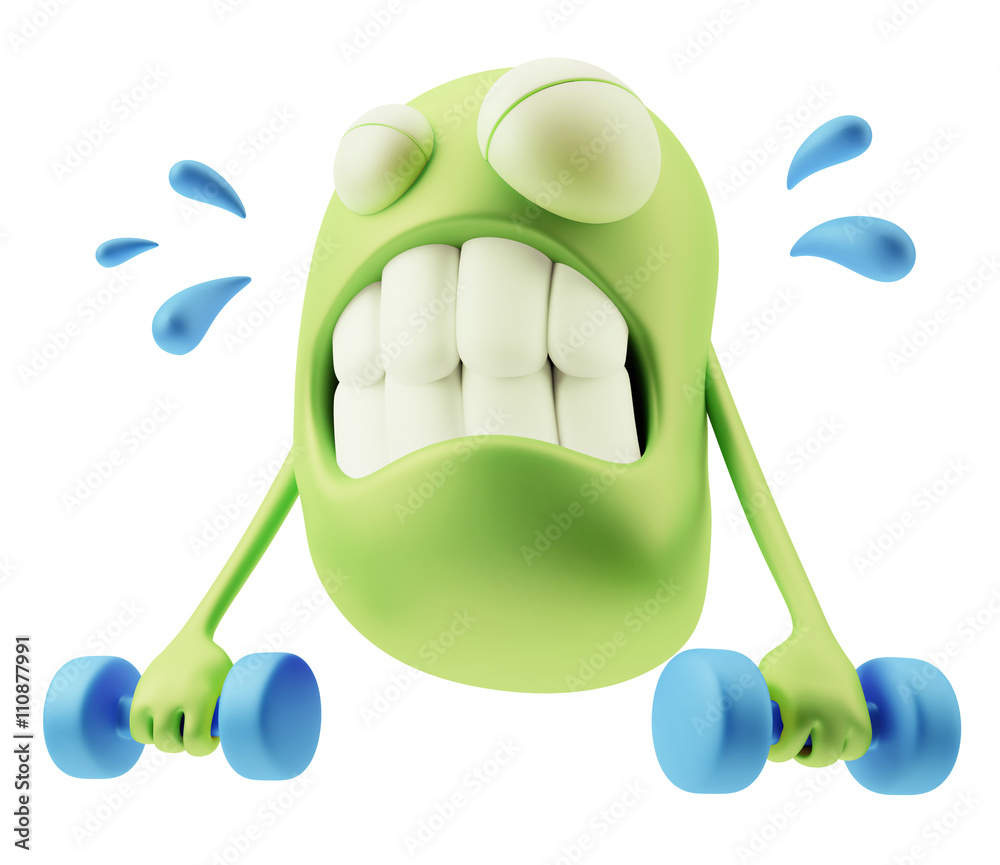GYM Emoticon Face. 3d Rendering. Stock Illustration | Adobe Stock