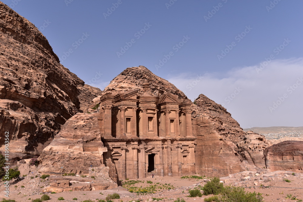 Ad Deir is a monumental building carved out of rock in the ancient ...