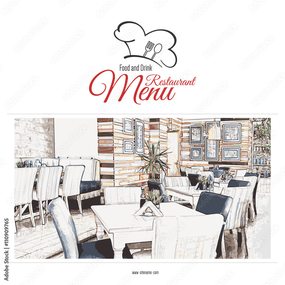 Vecteur Stock Restaurant menu design. Vector menu brochure template for ...