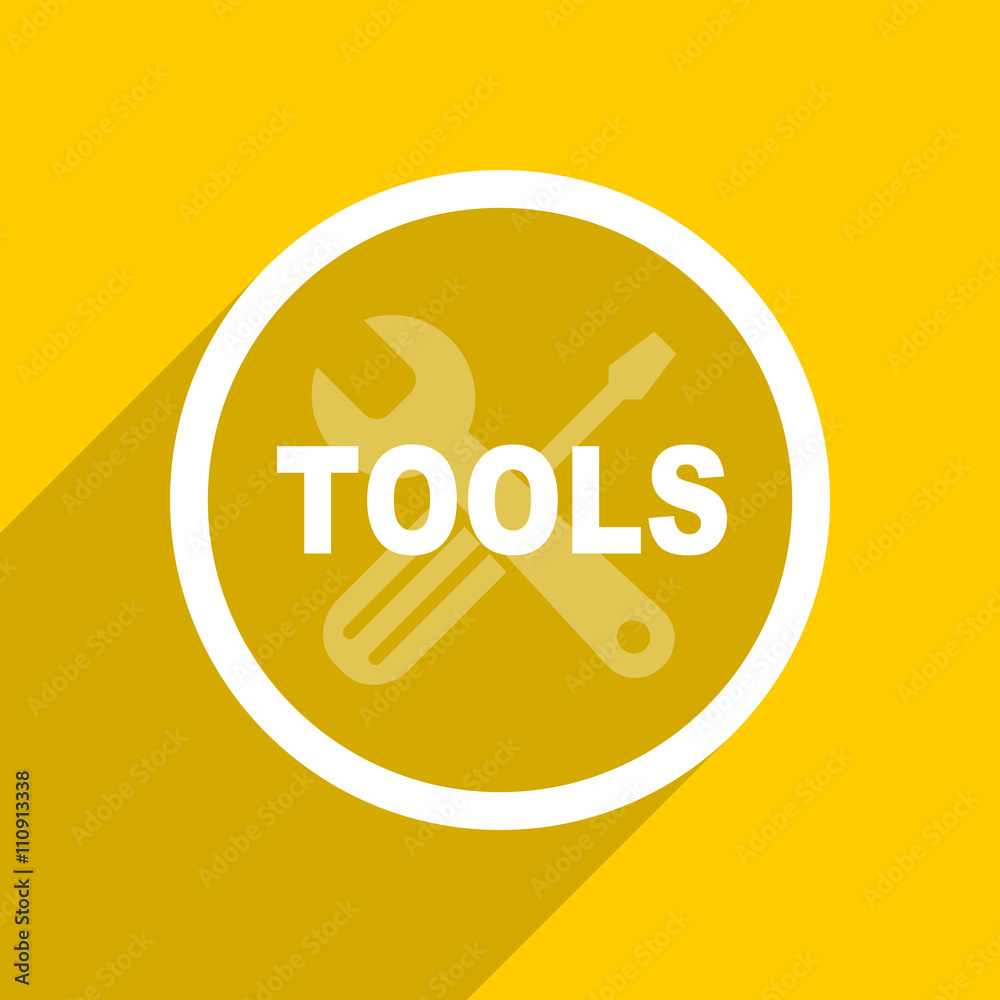 yellow flat design tool modern web icon for mobile app and internet ...