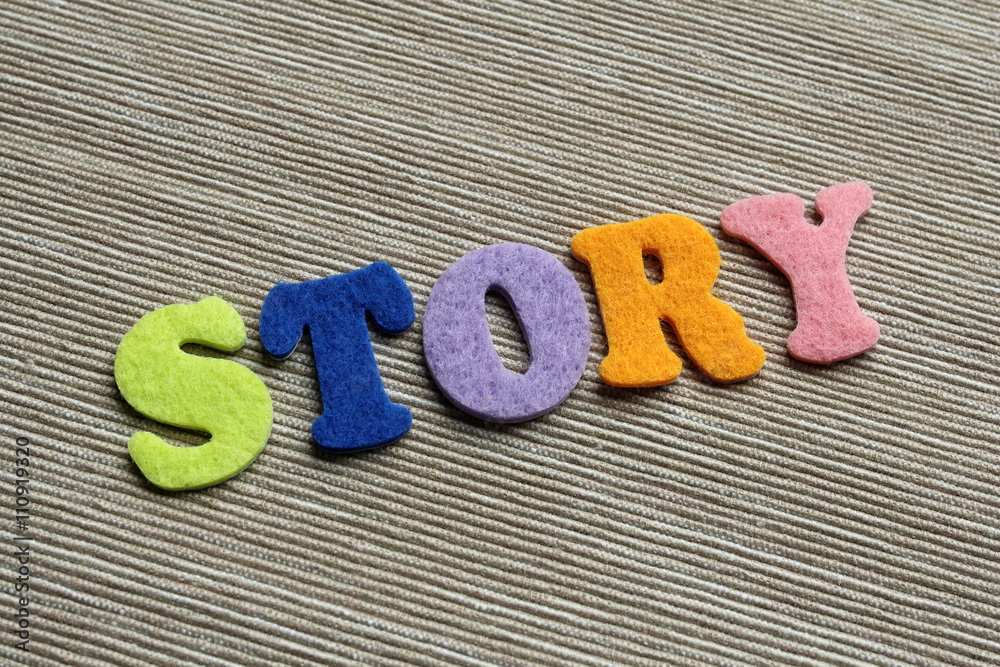 story word made with colorful felt letters Stock Photo | Adobe Stock