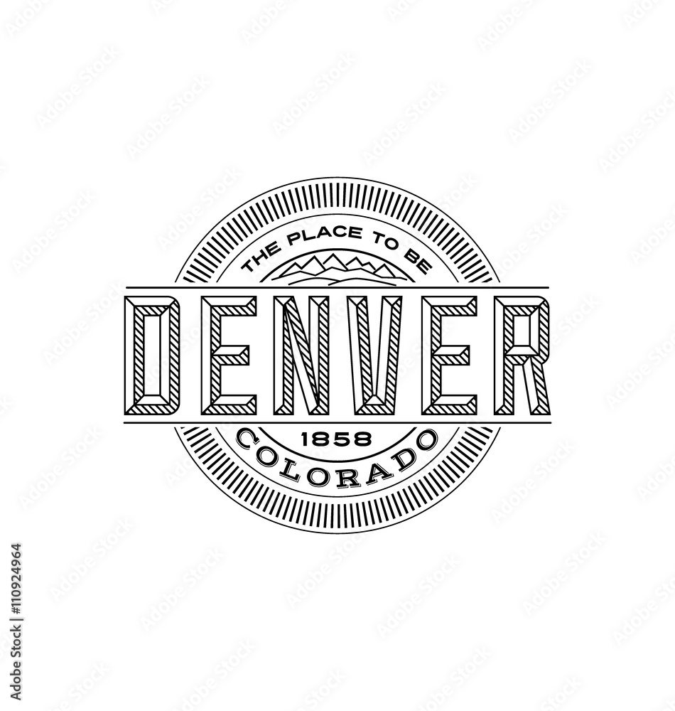 Vetor de denver, colorado, linear emblem design for t shirts and ...