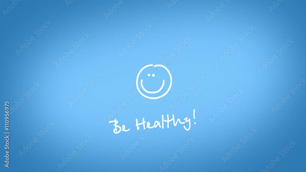 Be happy sign and animated smile on blue radial ramp background Stock ...