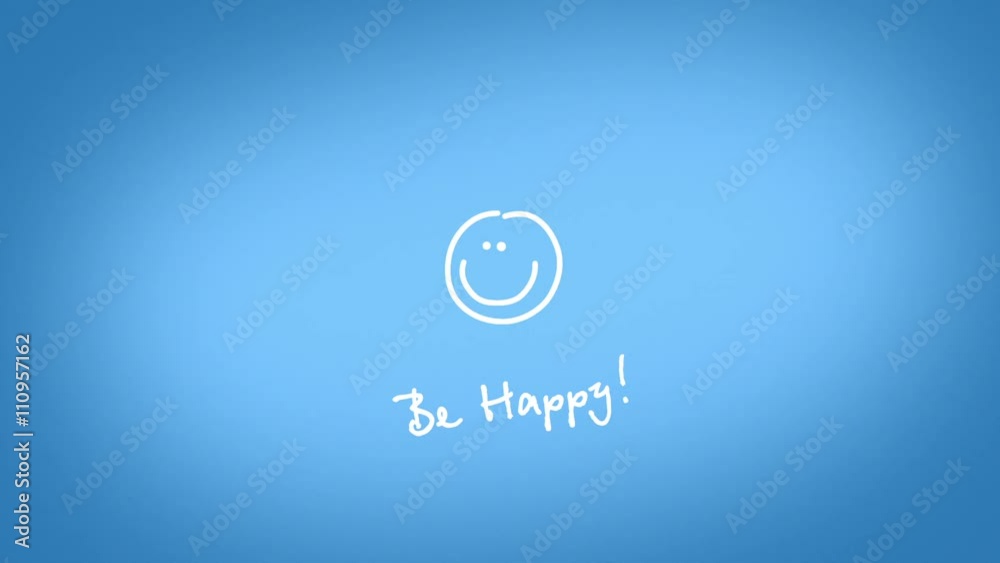 Be healthy sign and animated smile on blue radial ramp background Stock ...