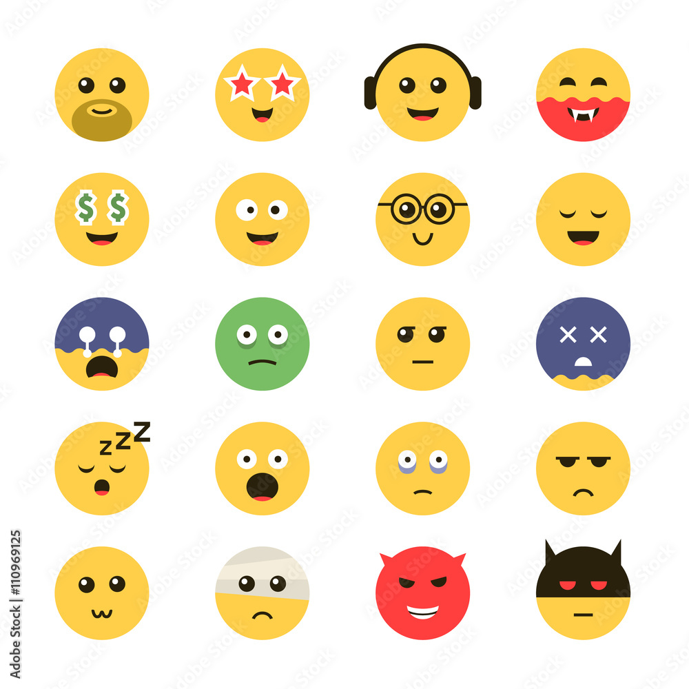 Vector Emoticon Emoticon Set Emoticon White Background Emoticon