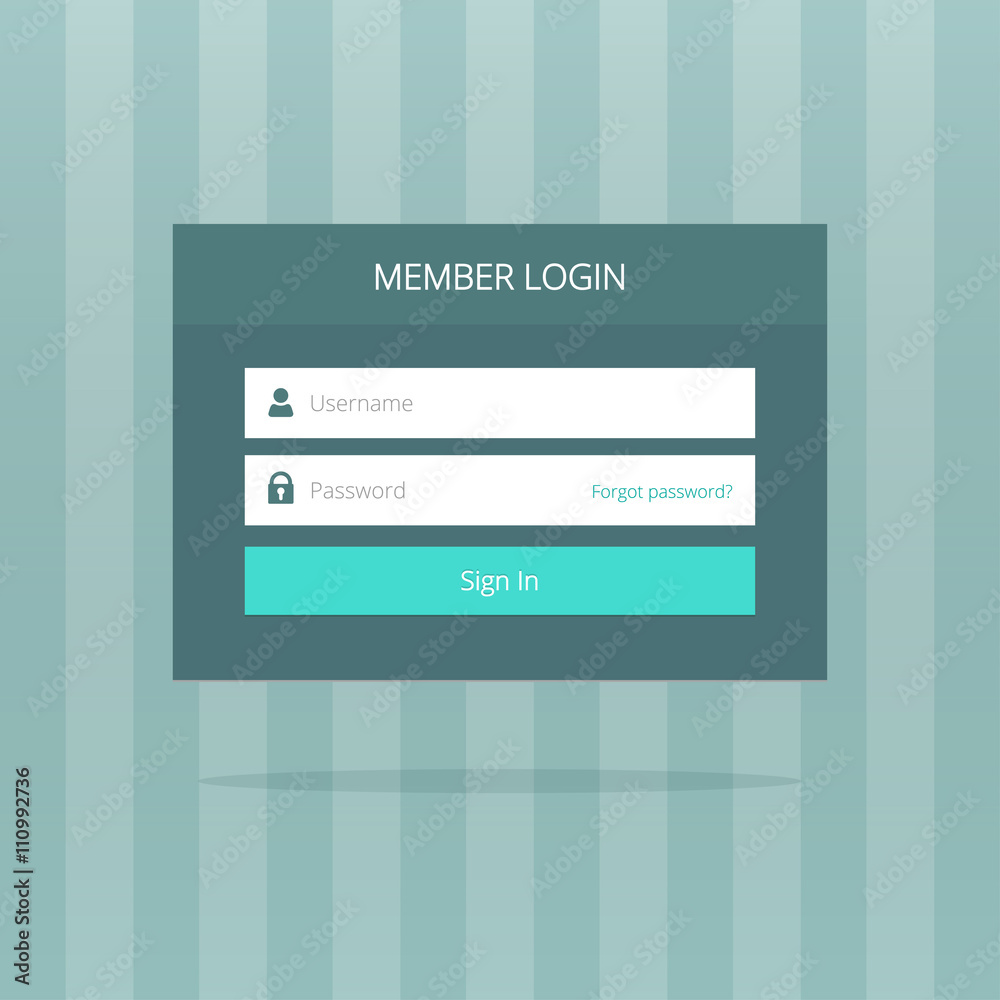 Login box, login form, login ui interface elements, login screen, sign ...
