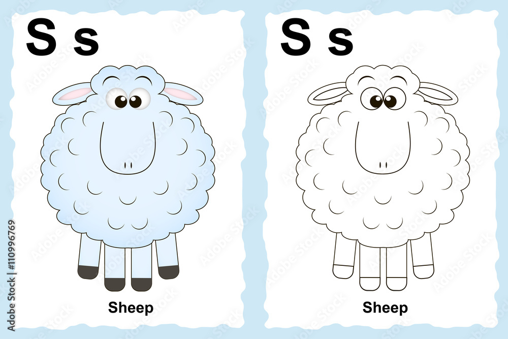 Animal alphabet. Alphabet coloring book page with outline clip art to ...