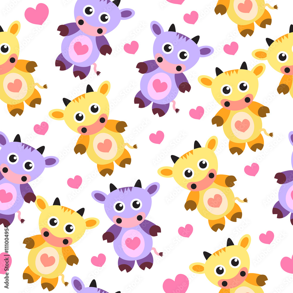 kids seamless pattern, vector, cartoon characters Stock Vector | Adobe ...