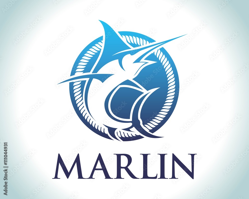 marlin_logo_template Stock Vector | Adobe Stock