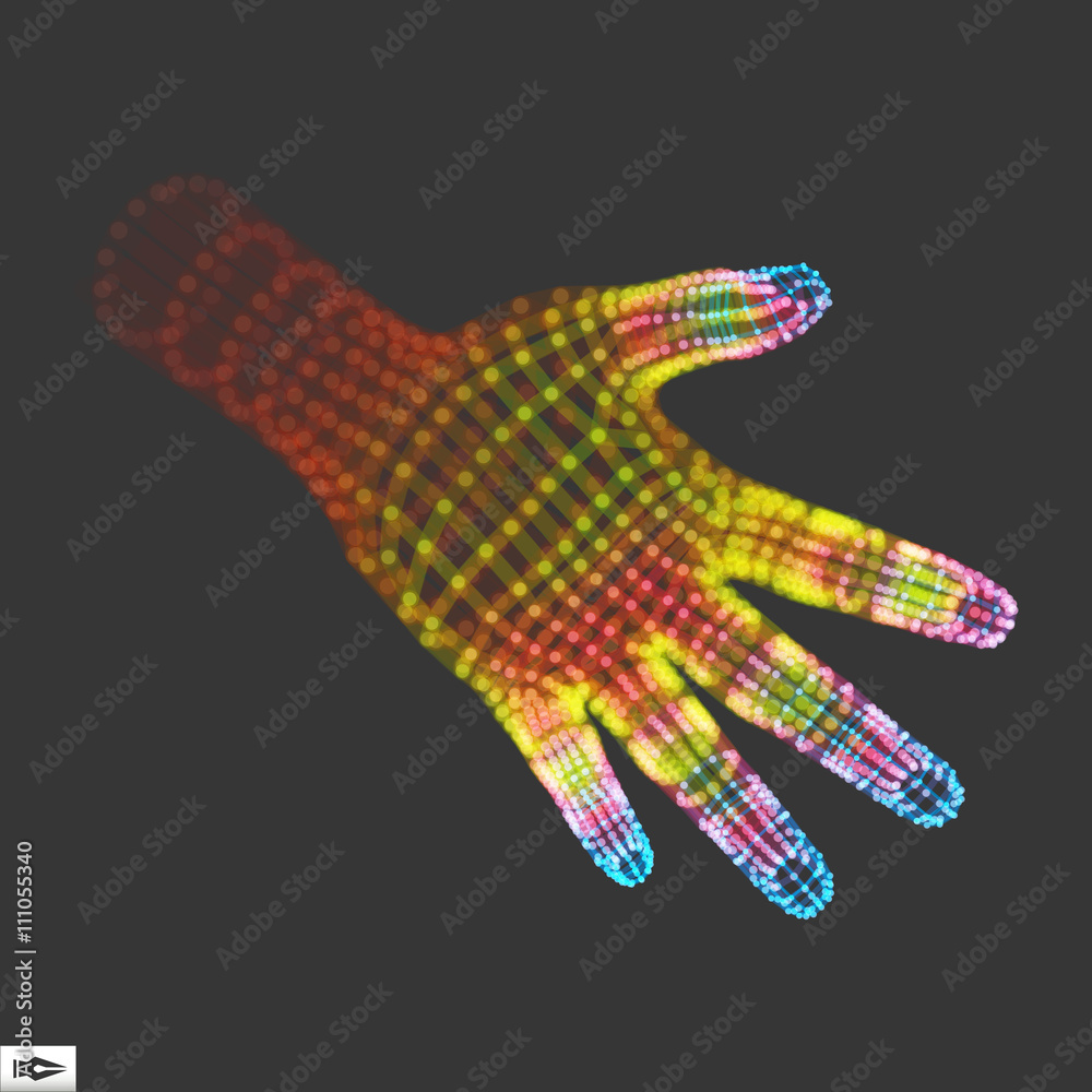 Human Arm. Human Hand Model. Hand Scanning. 3d Covering Skin Stock ...