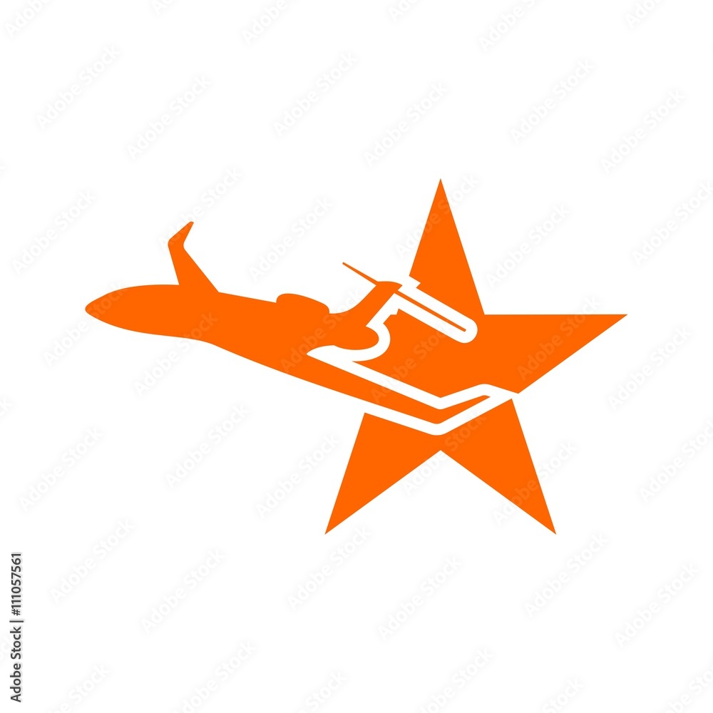 Vetor do Stock: Logo Star Plane Flying | Adobe Stock