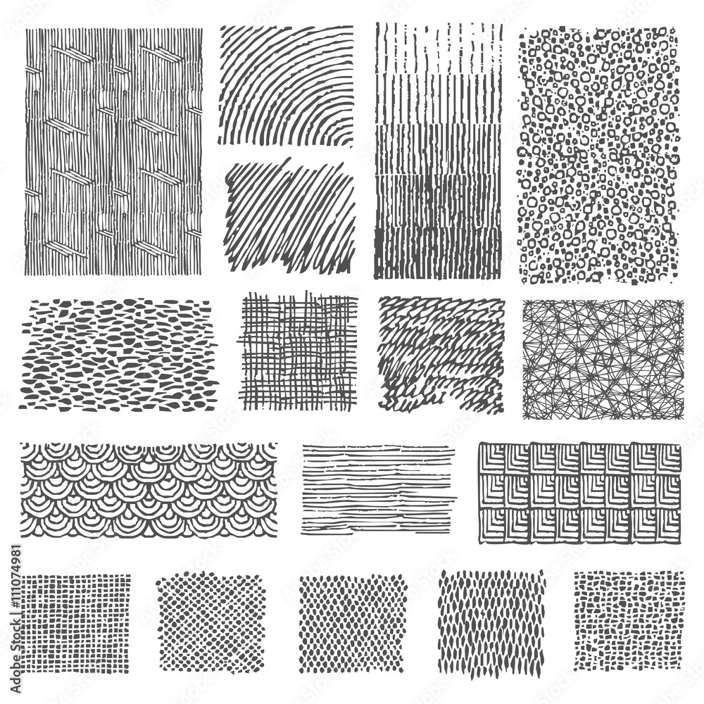 Set of hand drawn marker patterns Stock Vector | Adobe Stock