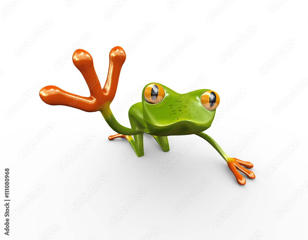 Frog With Hand Raised