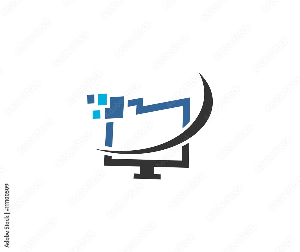 Computer logo Stock Vector | Adobe Stock