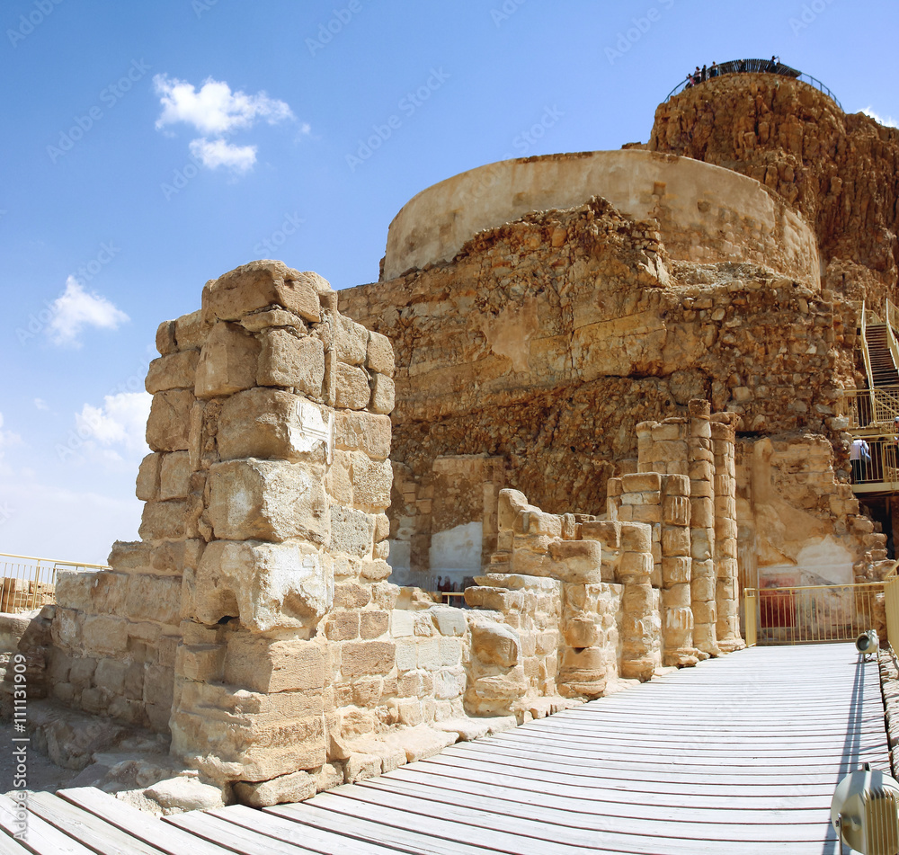 Inside the ruins of the fortress of Masada in Israel Stock Photo ...