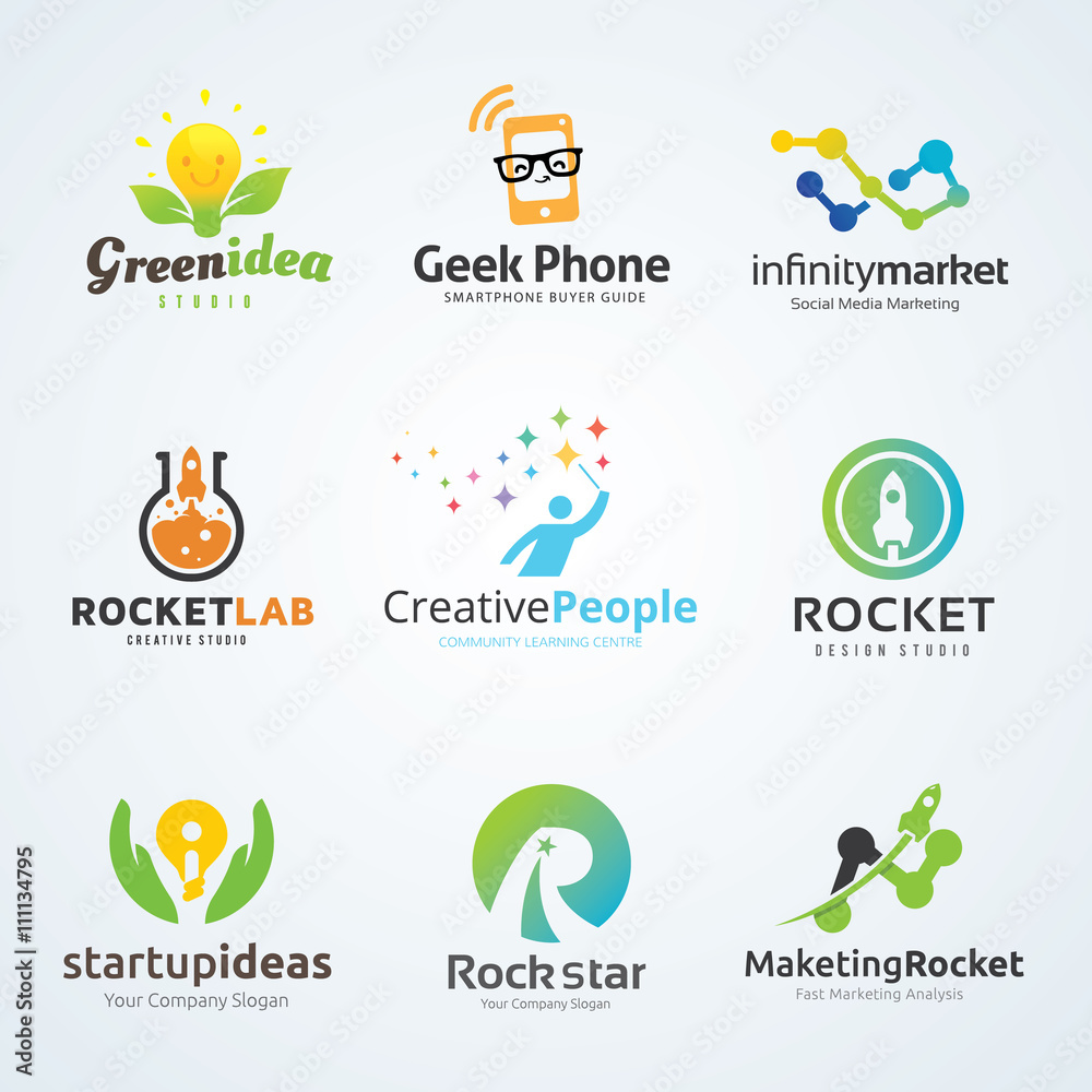 Logo set,logo collection,idea logo,kids logo collection,family logo ...