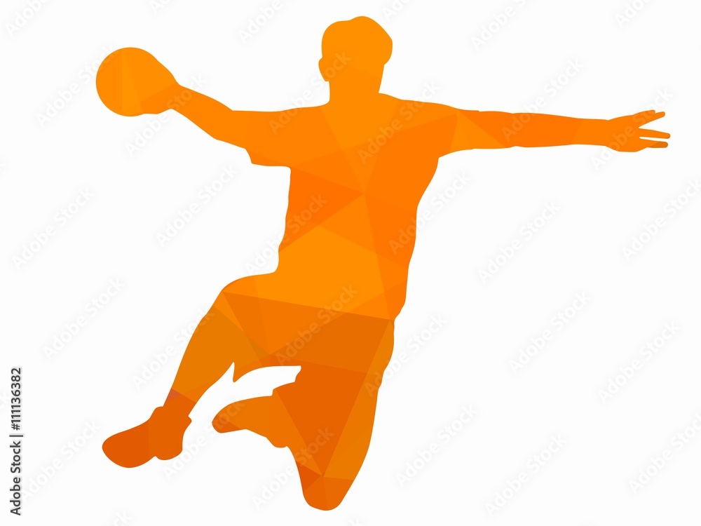 Silhouette handball player. vector drawing Stock Vector | Adobe Stock