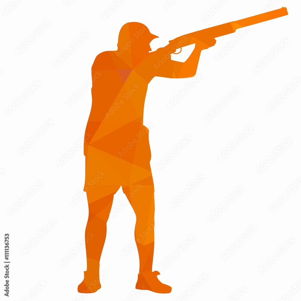 Silhouette trap shooter. vector drawing vector de Stock | Adobe Stock