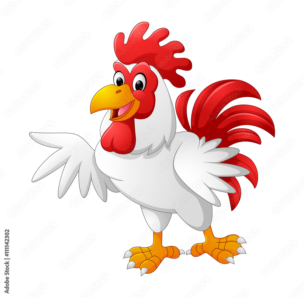 cartoon rooster presenting Stock Vector | Adobe Stock
