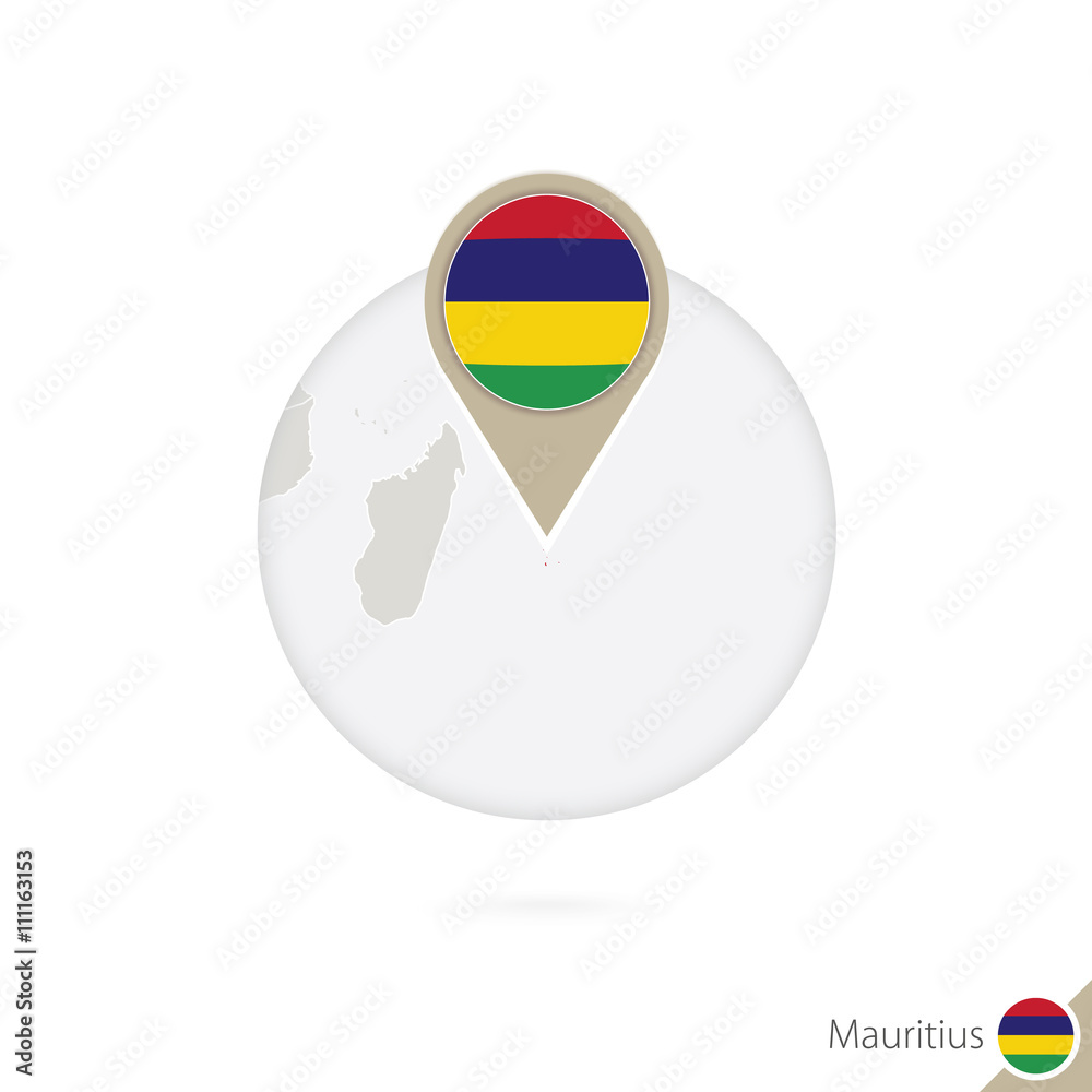 Mauritius map and flag in circle. Map of Mauritius, Mauritius fl Stock ...