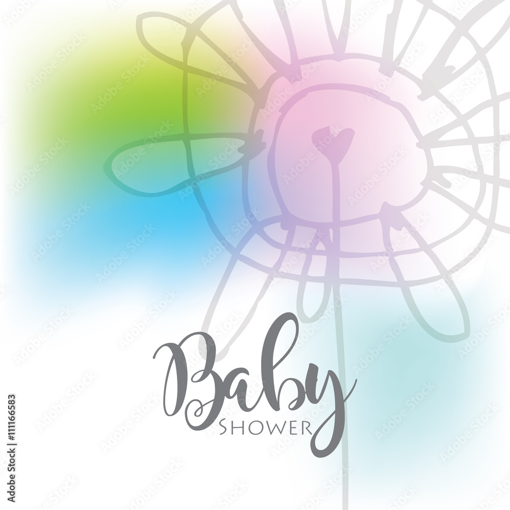 Greeting card - template - freehand drawing. For birthday cards, Stock ...