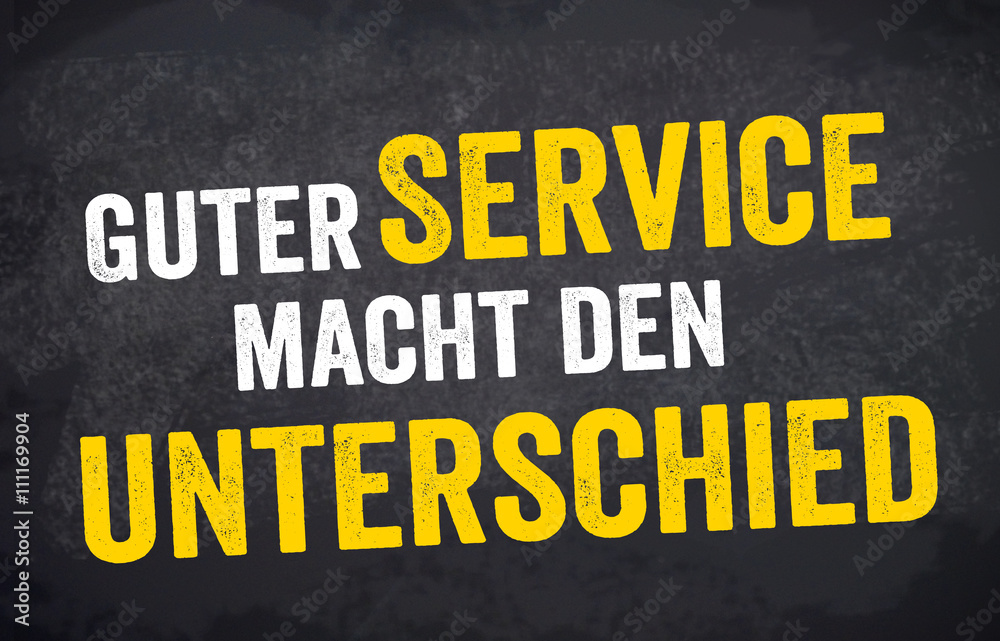 Kreidetafel Tafel Schild mit Guter Service macht den Unterschied Stock ...