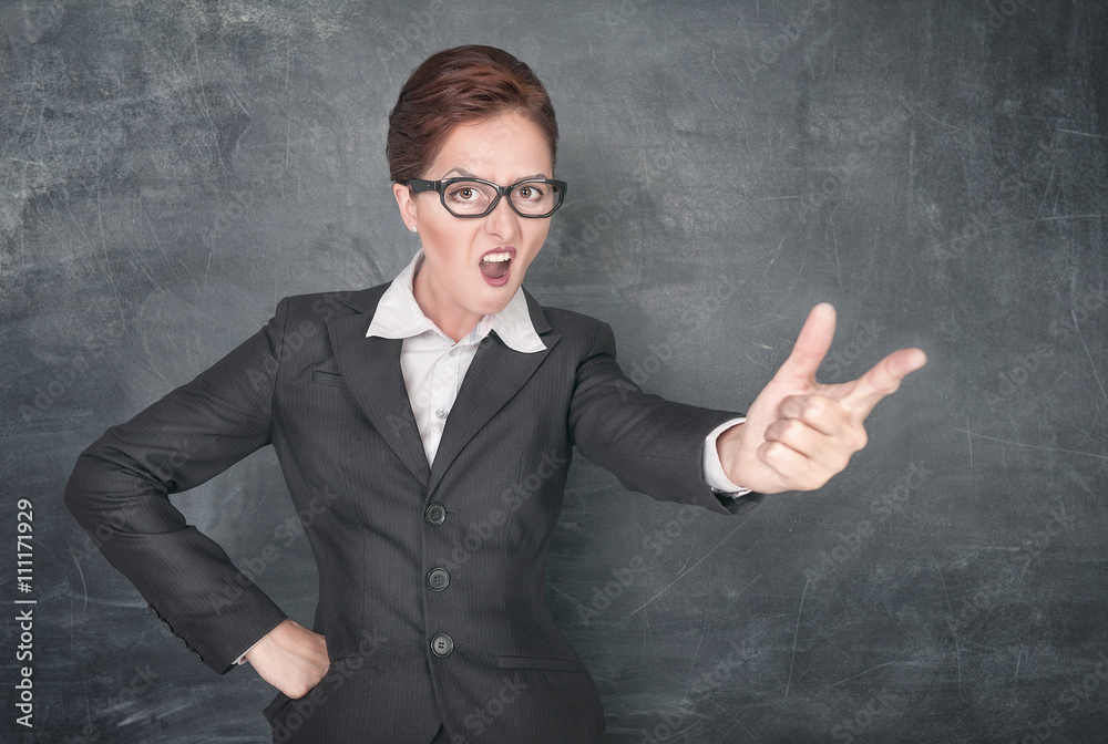 Angry screaming teacher Stock Photo | Adobe Stock