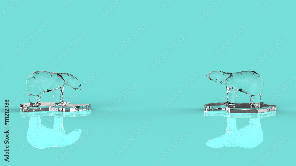 Melting Polar Bear / Climate Change / 3D Rendering Stock Photo | Adobe ...