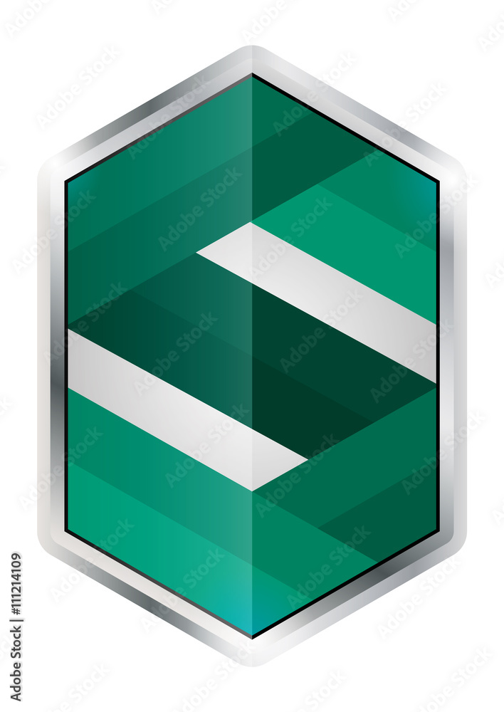 Letra S azul e verde - ícone - brasão - símbolo Stock Vector | Adobe Stock