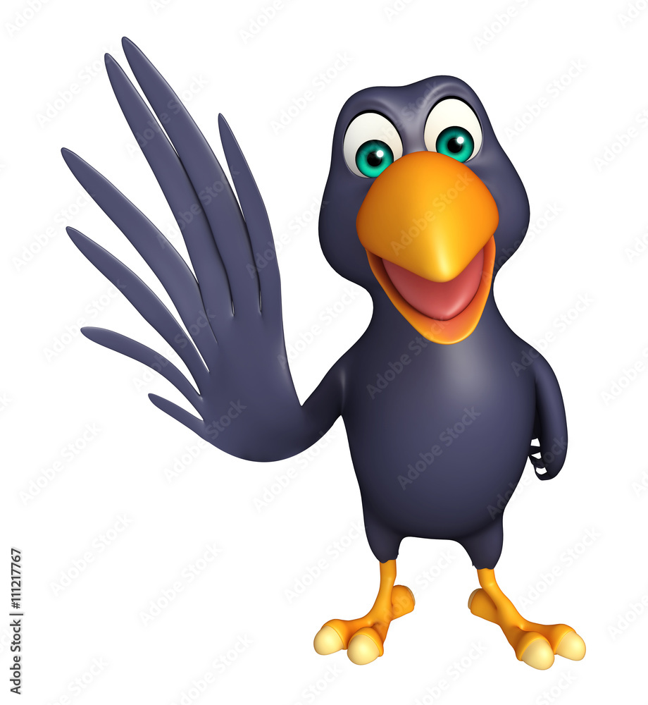 stopping Crow cartoon character Stock Illustration | Adobe Stock