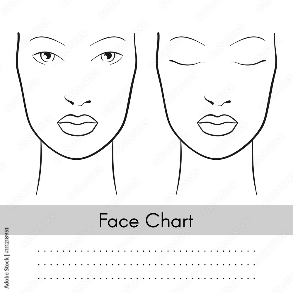 Vector woman face chart portrait. Female face Stock Vector | Adobe Stock