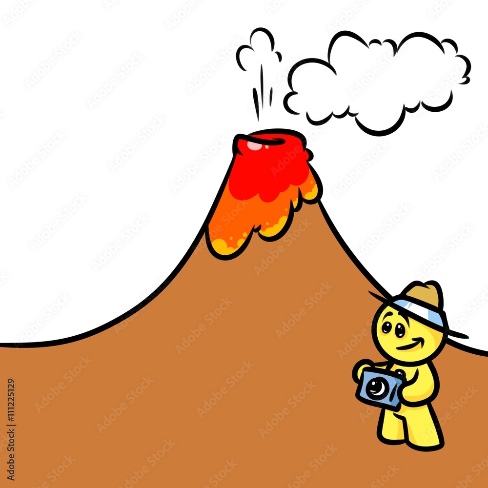 Smiley character volcano cartoon illustration Stock Illustration ...
