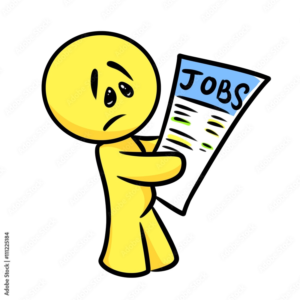 Smiley character no work cartoon illustration image Stock Illustration ...