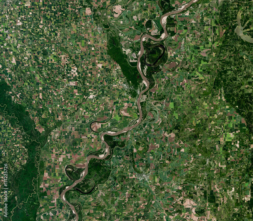 Mississippi river from Landsat satellite. Elements of this image ...