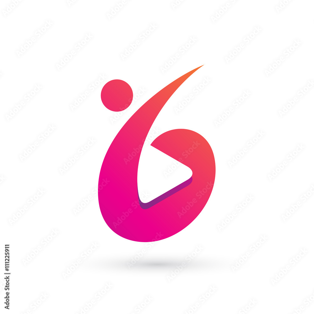 People Media Play Letter B Logo Stock Vector | Adobe Stock