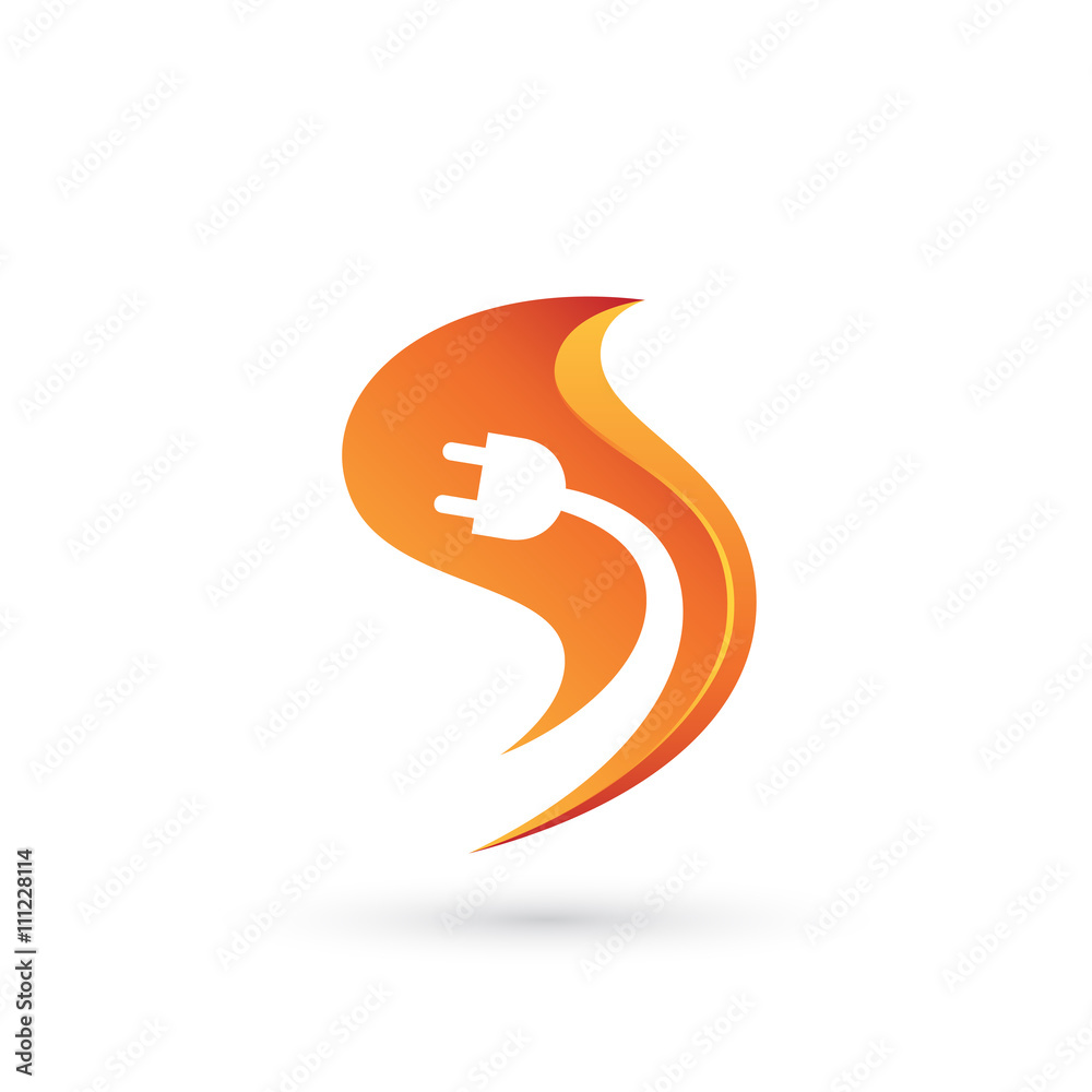 Fire Electrical Logo Stock Vector | Adobe Stock