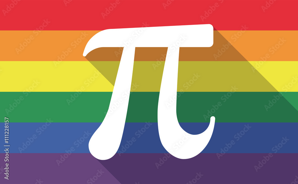 Long shadow gay pride flag with the number pi symbol Stock Vector ...