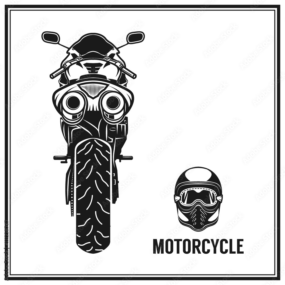motorcycle back view elements quality set Stock Vector | Adobe Stock