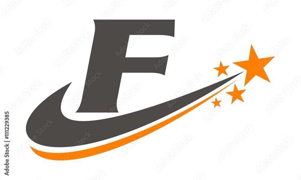 Star Swoosh Letter F Stock Vector | Adobe Stock