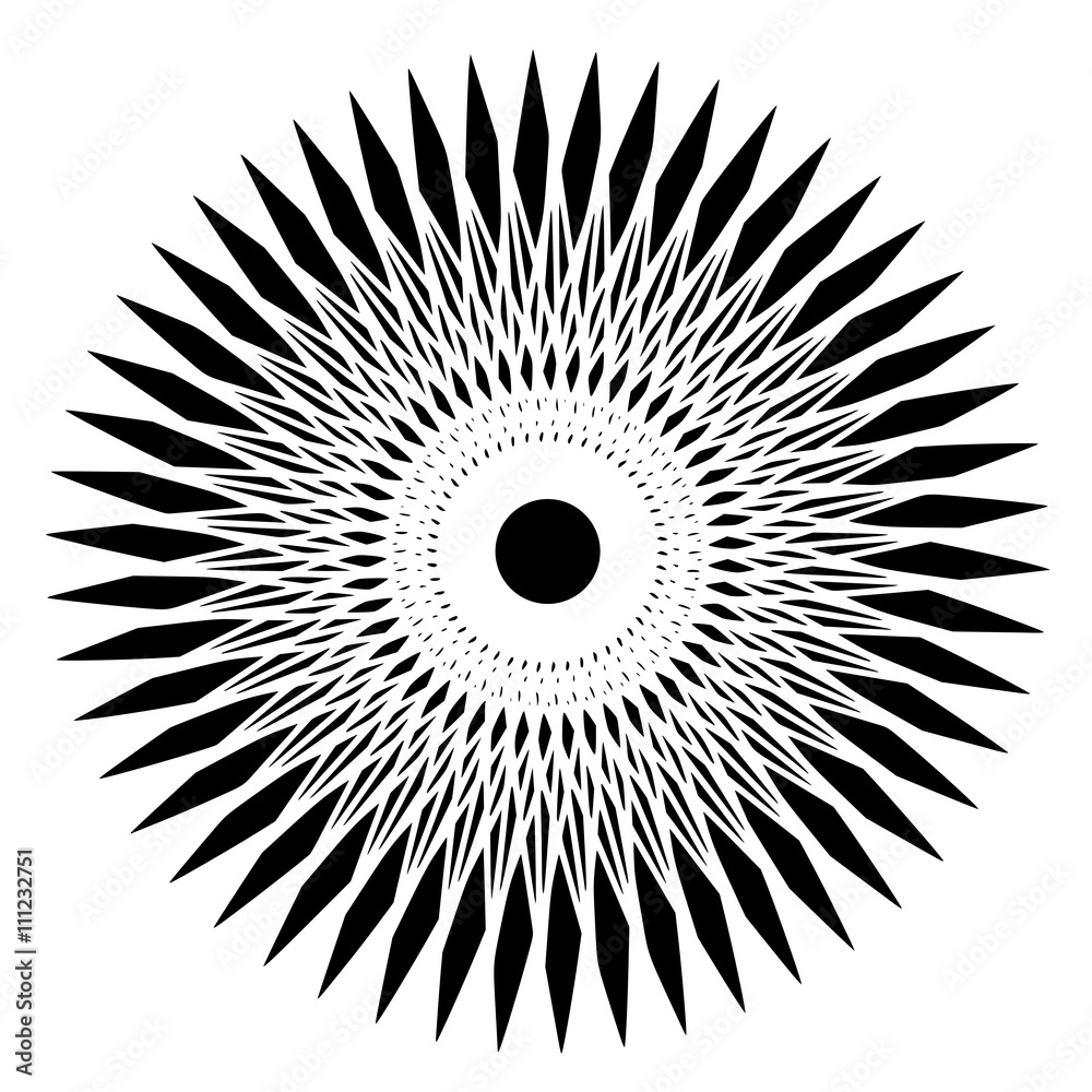 Sun shaped geometric optical illusion Stock Vector | Adobe Stock