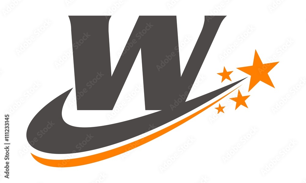 Star Swoosh Letter W Stock Vector | Adobe Stock