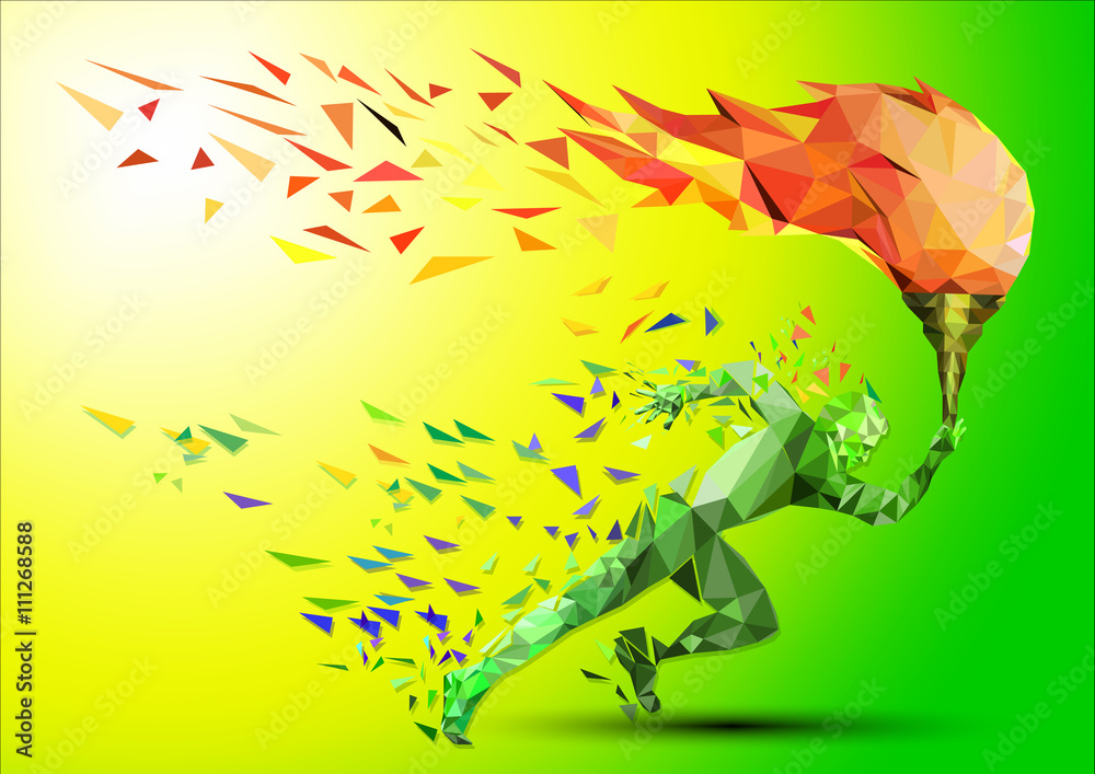runner with olympic flame Stock Vector | Adobe Stock