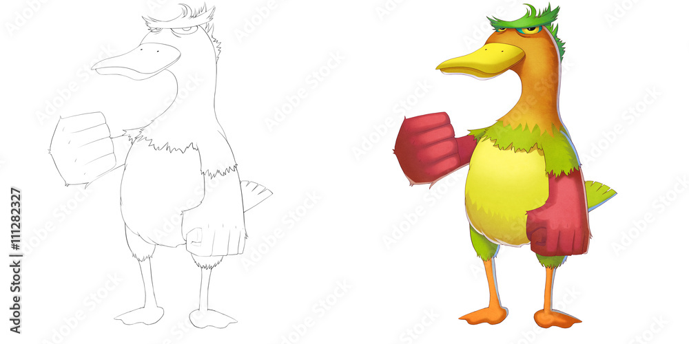 Determined Cartoon Characters