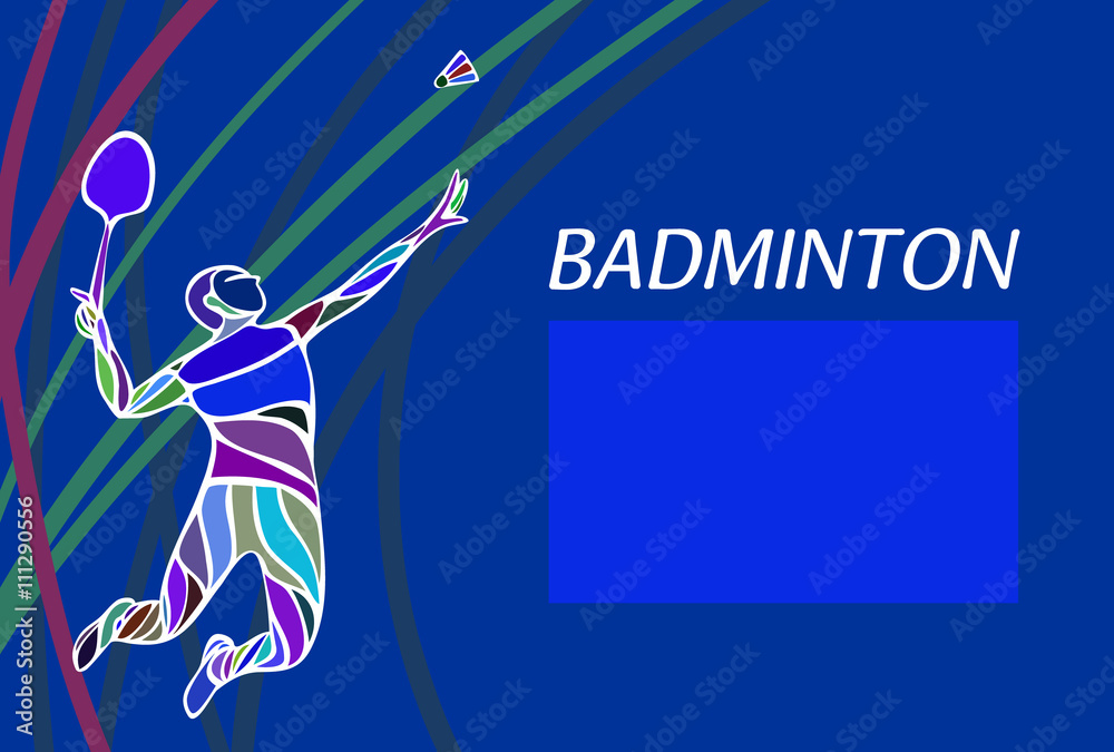 Badminton sport invitation poster or flyer background with empty space ...