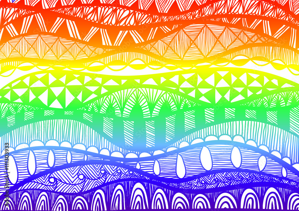 abstract background of waves with ethnic patterns and gradient in ...