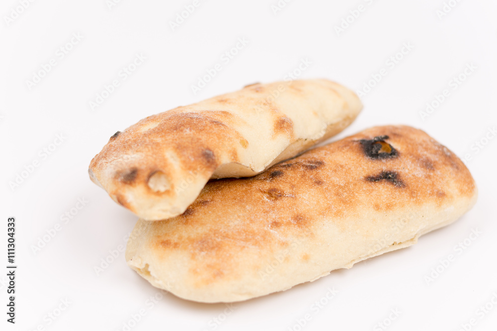 Balkan somun bread isolated over white Stock Photo | Adobe Stock