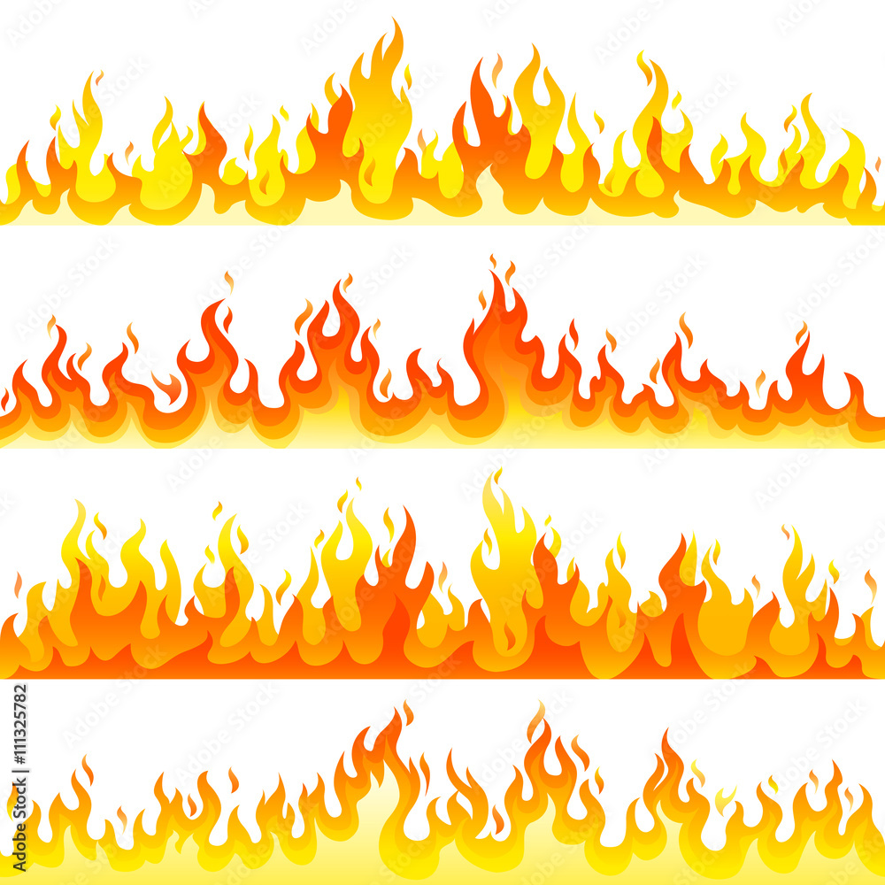 Red Burning Fire Flame Logo set design vector template. Stock Vector ...