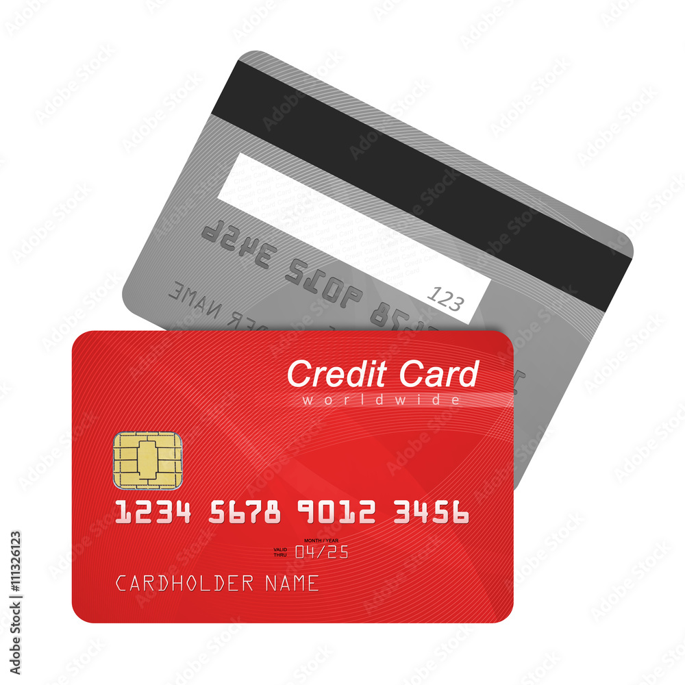 Credit card front and back Stock Photo | Adobe Stock