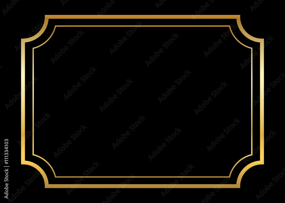 Gold frame. Beautiful simple golden design. Vintage style decorative ...