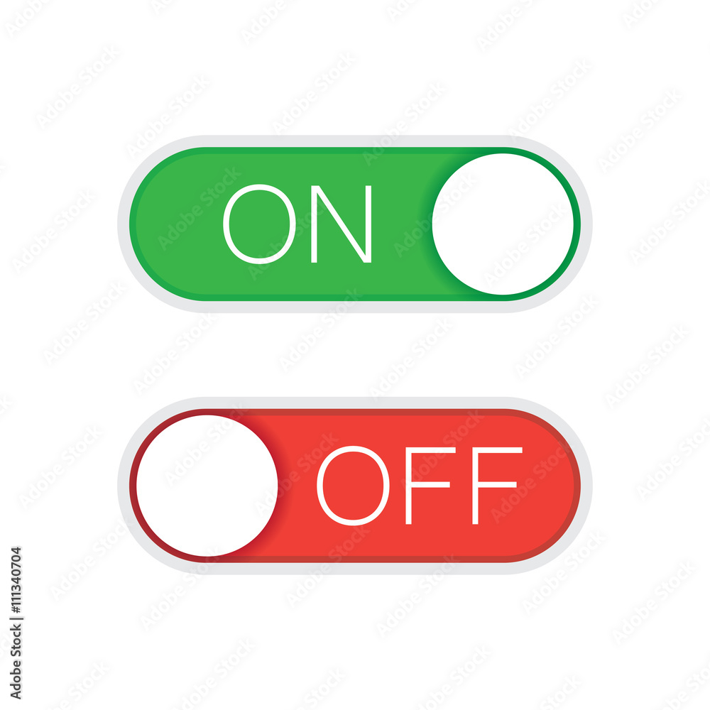 Vector On Off Green and Red Sliders Stock Vector | Adobe Stock